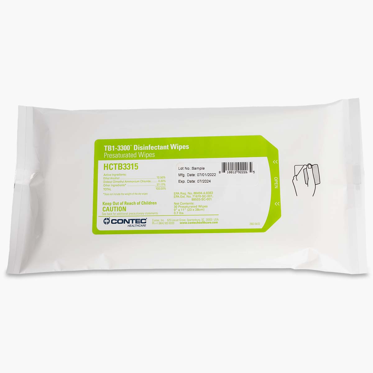 Contec® Healthcare TB1-3300™ Disinfectant Wipes